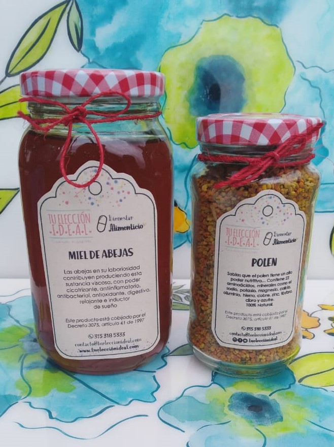 Combo poderoso miel de abejas + polen 100% naturales – Tu Elección Ideal